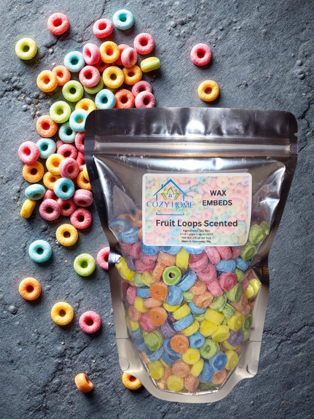 Fruit Loops Shaped and Scented Wax Embeds Pack of Wax Embeds 9oz Bag Wax Melt Embed for Candles ...