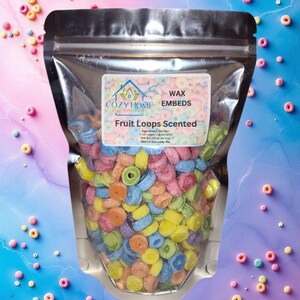 Fruit Loops Shaped and Scented Wax Embeds Pack of Wax Embeds 9oz Bag Wax Melt Embed for Candles ...