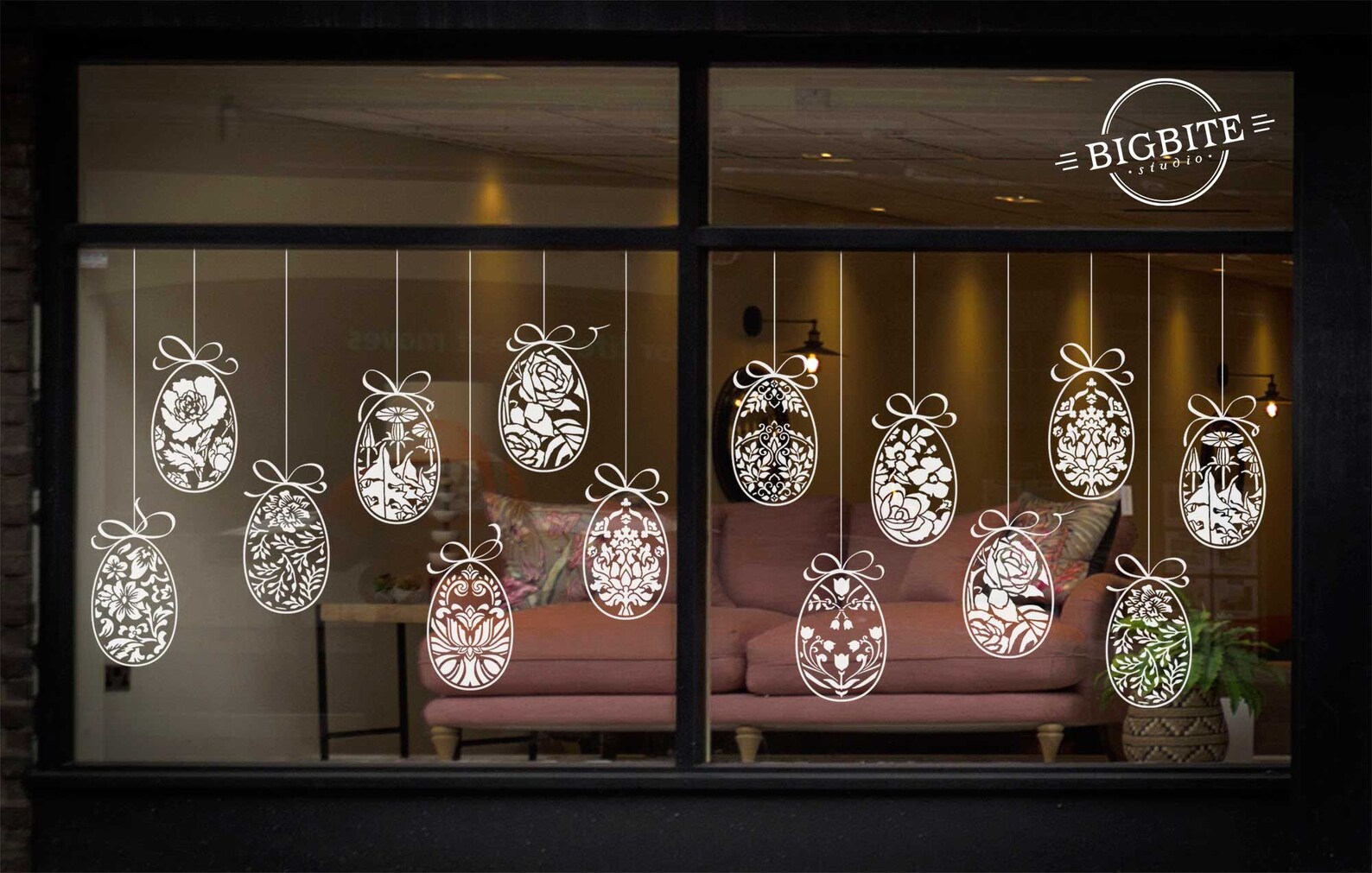 Easter Eggs Window Sticker Etch Effect Adhesive Film for - Etsy UK