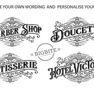 Barber Shop Wall & Window Film Sticker Vintage Victorian Sign #101 - Etsy