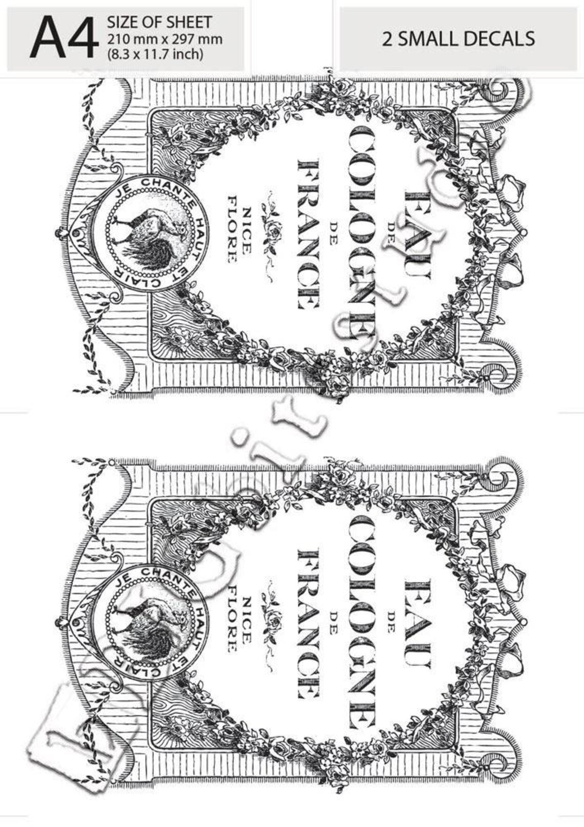 Water Decal Print Transfer to Furniture Wood or Paper Water | Etsy