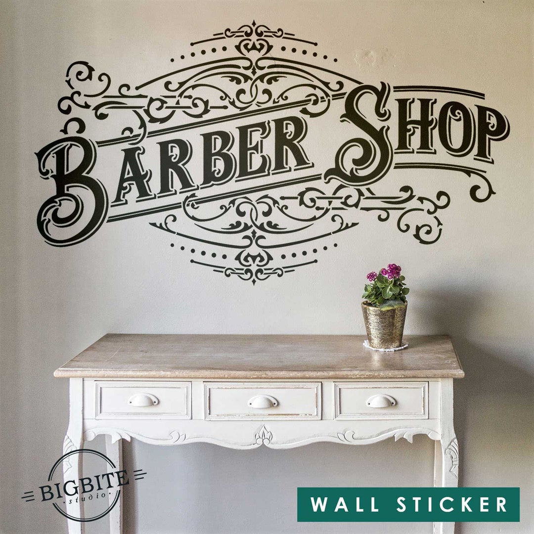 Barber Shop Wall & Window Film Sticker Vintage Victorian Sign #101 - Etsy