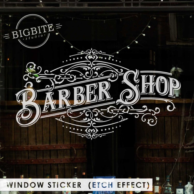 Barber Shop Wall & Window Film Sticker Vintage Victorian Sign - Etsy