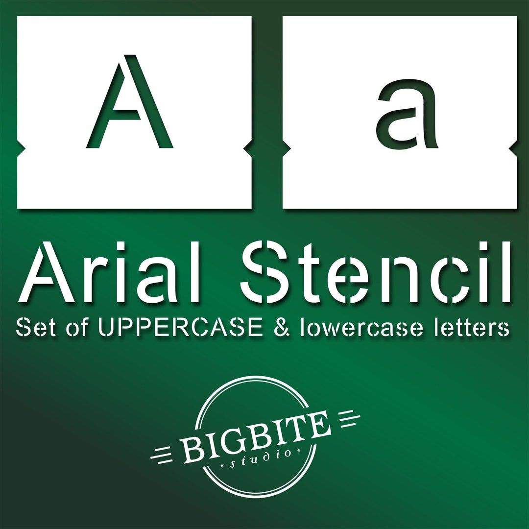 ARIAL Stenciled Letters: Lowercase and UPPERCASE Font Alphabet ...