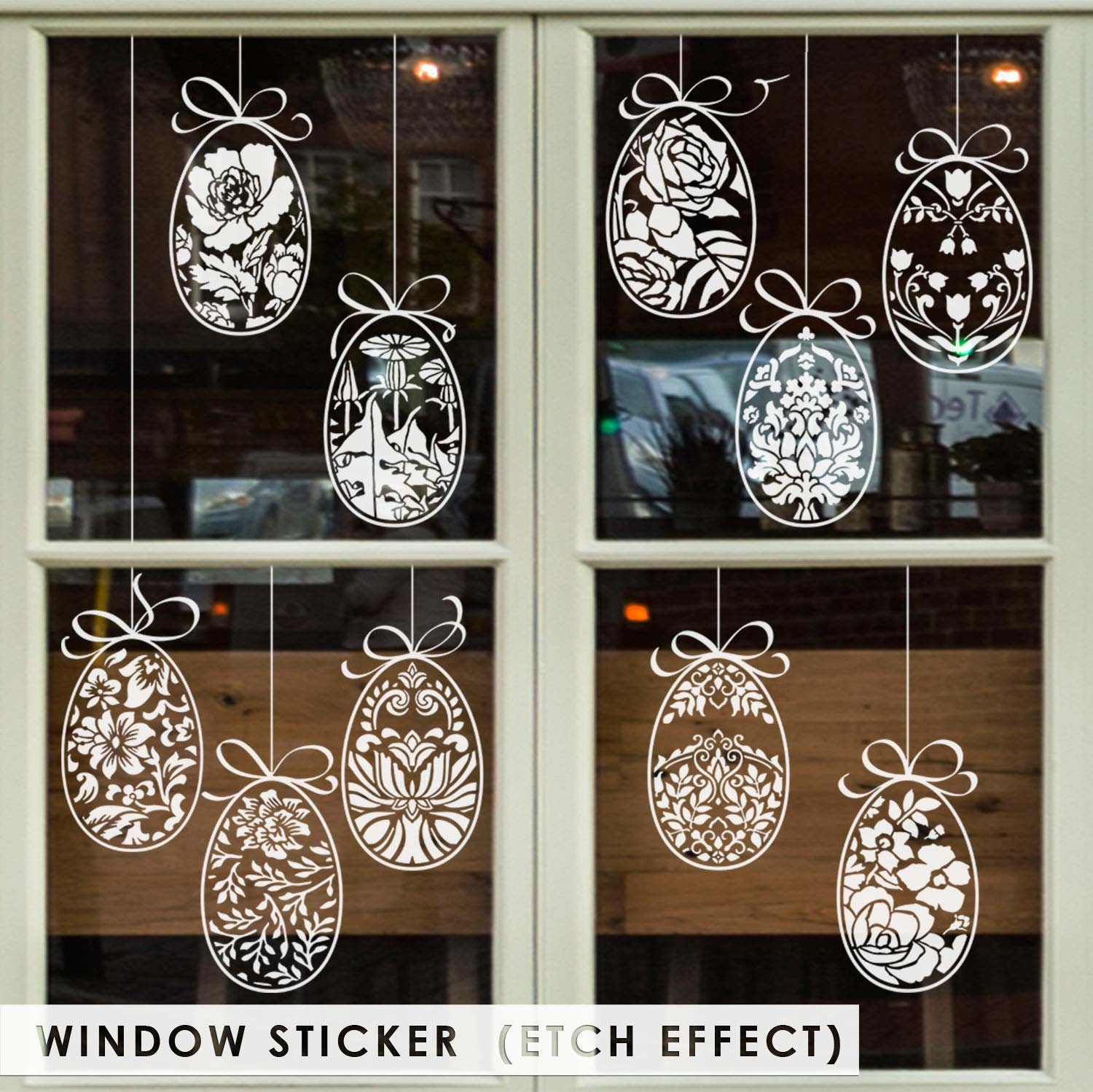 Easter Eggs Window Sticker Etch Effect Adhesive Film for - Etsy UK