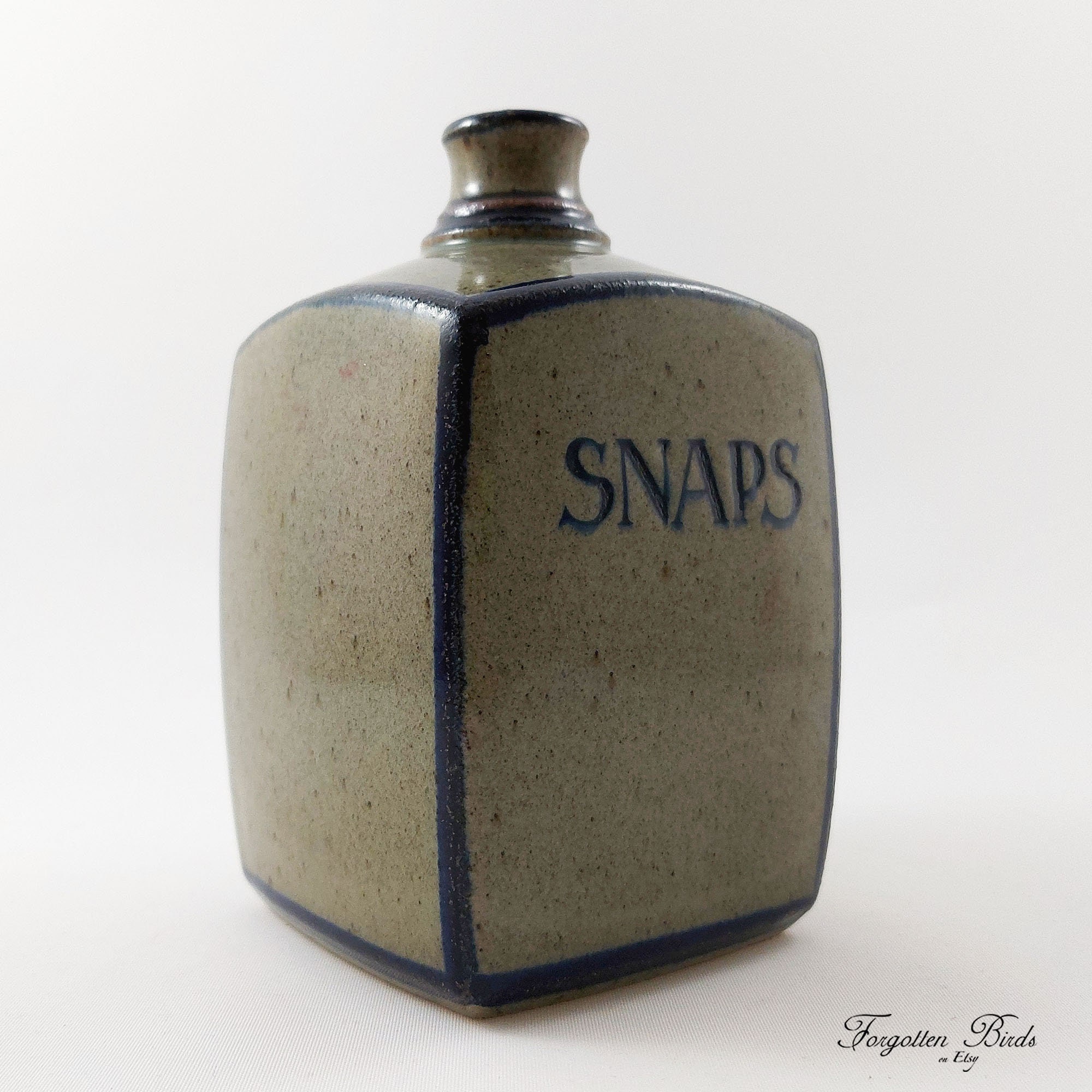 Knabstrup Square Stoneware SNAPS Bottle / Danish Vintage Mid | Etsy