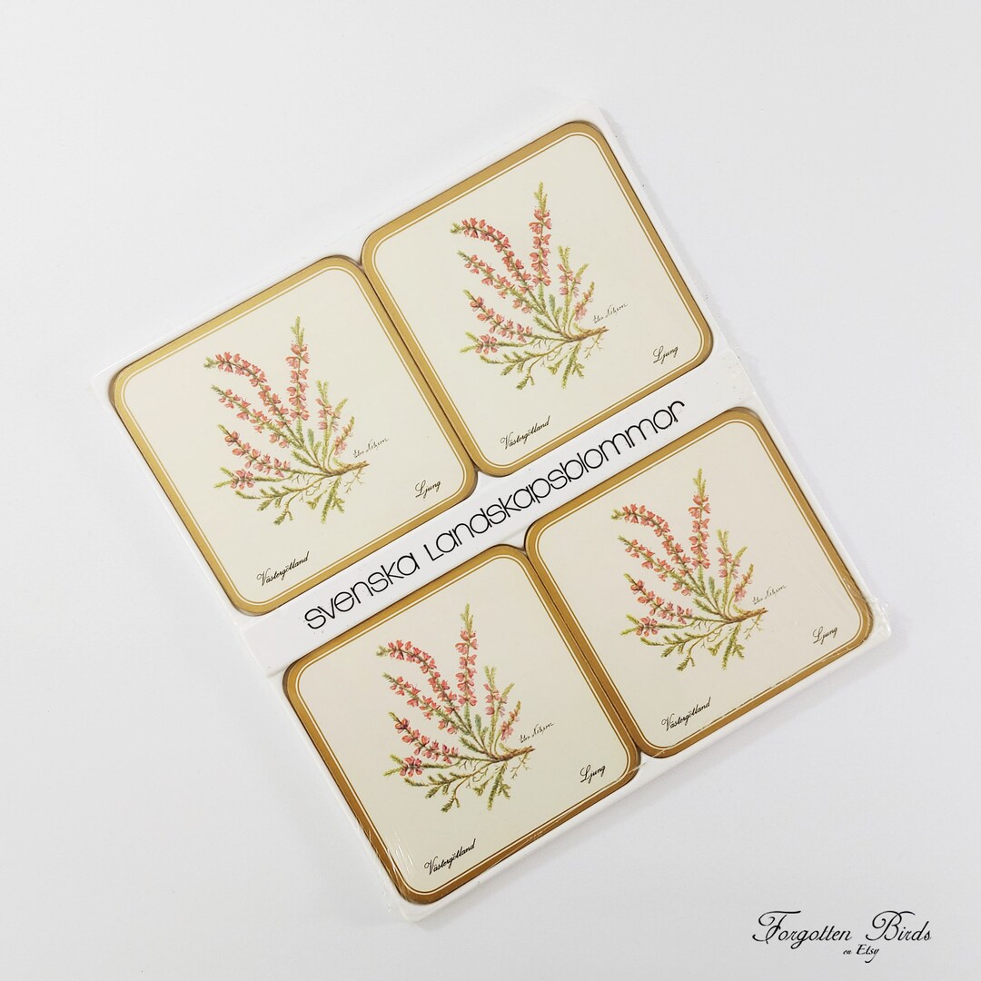 Four Vintage Pimpernel Coasters / Swedish Landscape Flowers LJUNG ...