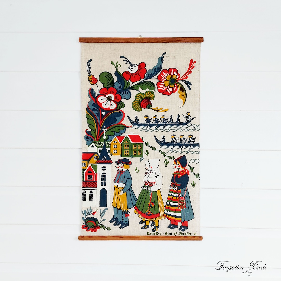 Swedish Vintage Wall Hanging With Kurbits Pattern / - Etsy UK