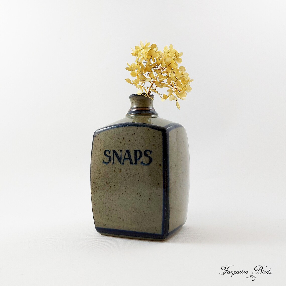 Knabstrup Square Stoneware SNAPS Bottle / Danish Vintage Mid | Etsy