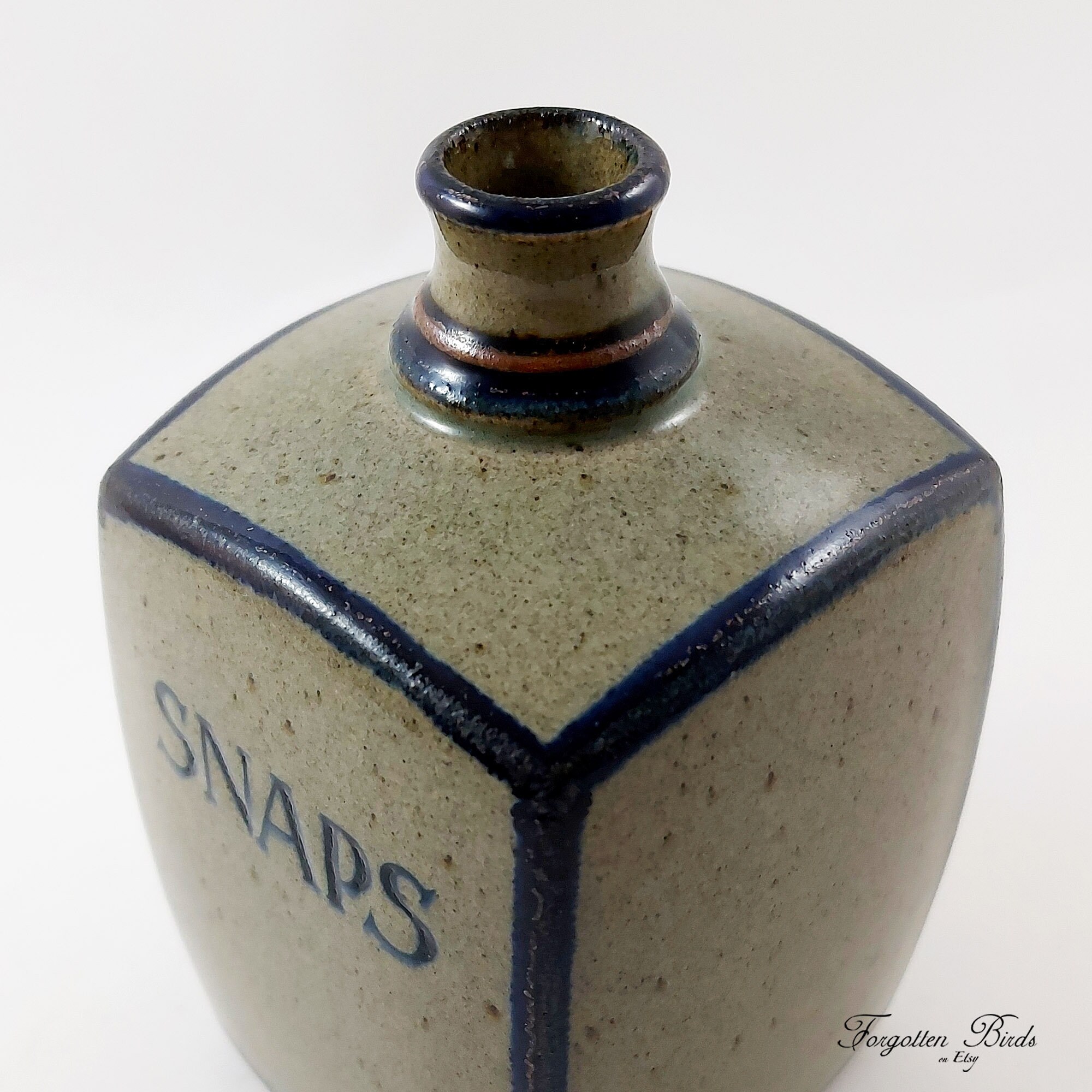 Knabstrup Square Stoneware SNAPS Bottle / Danish Vintage Mid - Etsy