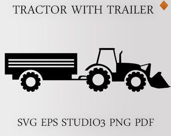 Tractor trailer svg | Etsy