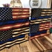 Wavy Wood Blue Line Flags - Etsy