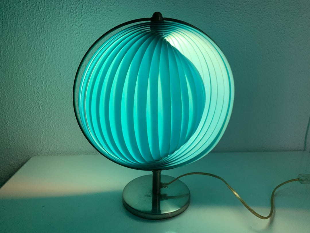 Vintage 1980 Kare Moon Blue Designer Lamp - 37 Cm - Etsy