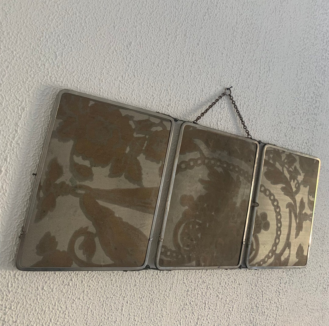 Vintage Mirror 1930 Triptych of Barber Art Deco Fabric 31 X 77 Cm - Etsy