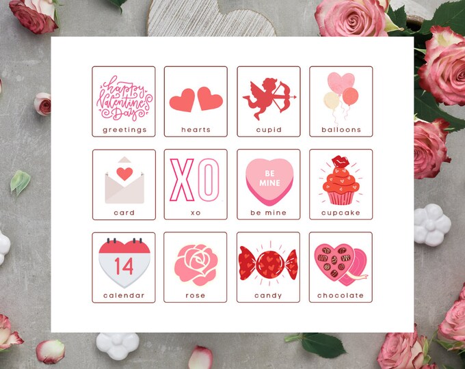 Printable Valentines Day Memory & Matching Game. Instant Digital ...