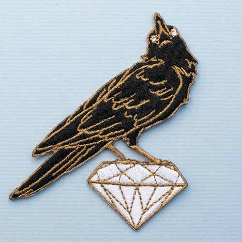 Raven Applique Patch Bird Facing Right 3 iron On | Etsy