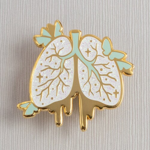 Lungs Enamel Pin Badge Mindfulness Brooch | Etsy