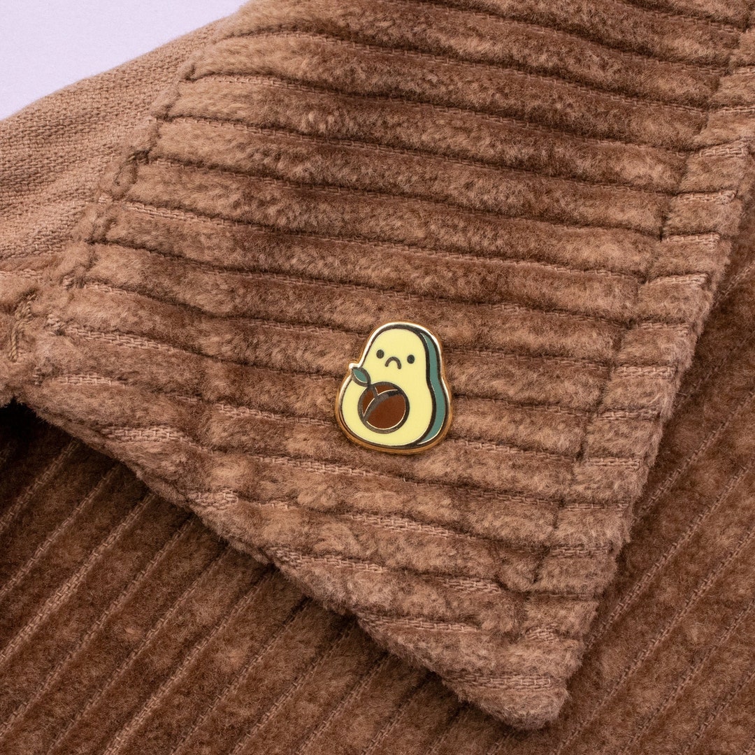 Avocado Hard Enamel Mini Pin - Gold Green Brown - Lapel Pin Cloisonné ...