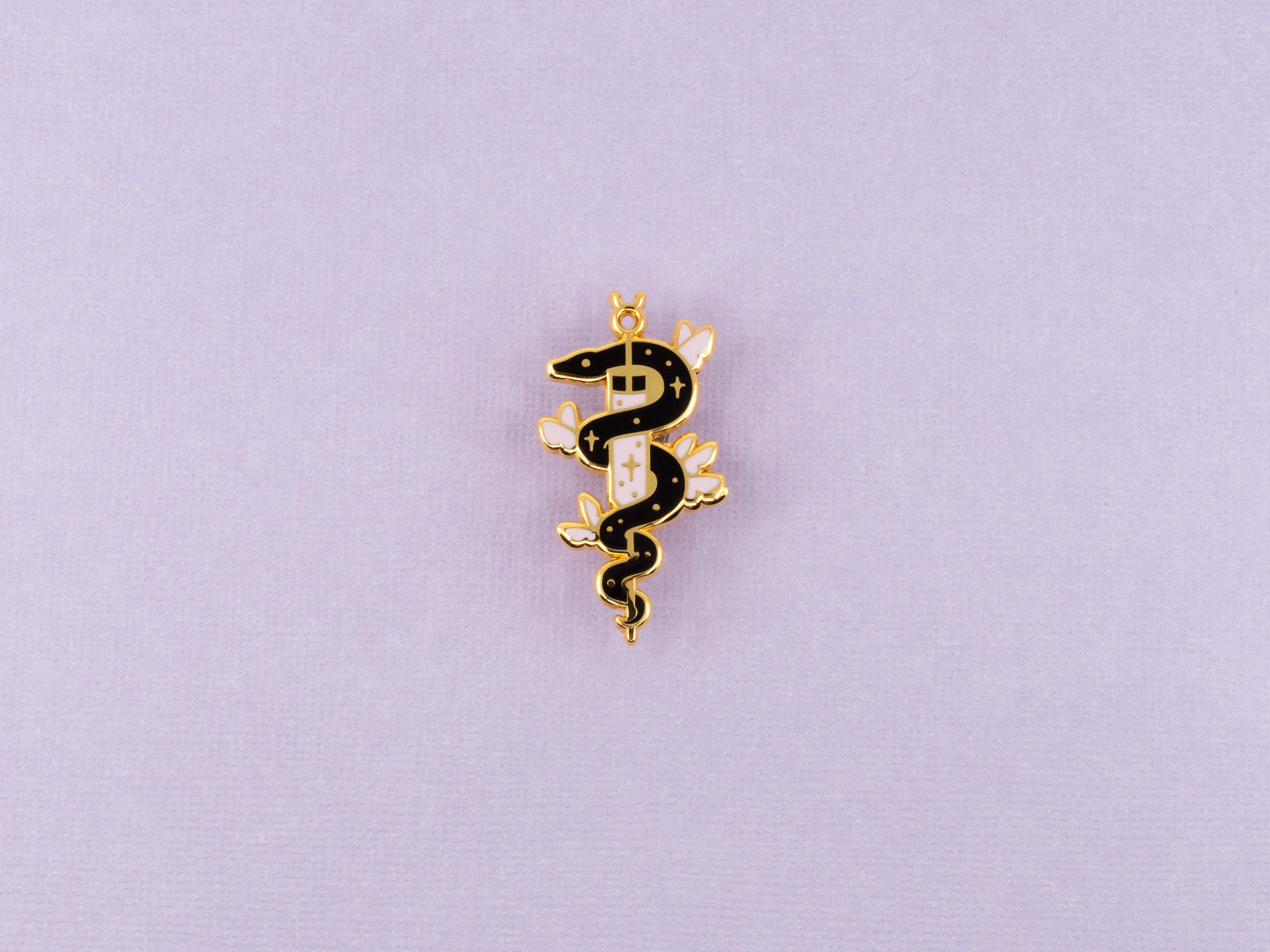 Medication Rod of Asclepius and Snake PCOS Enamel Pin Series | Etsy