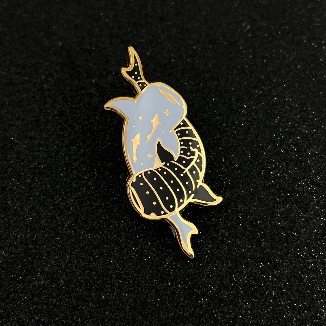 Pisces Zodiac Hard Enamel Pin - Blue, Black, Gold - Sun Sign Star ...