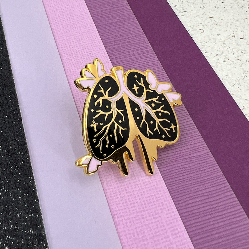 Pulmonary Embolism Lungs PCOS Enamel Pin Series Black | Etsy