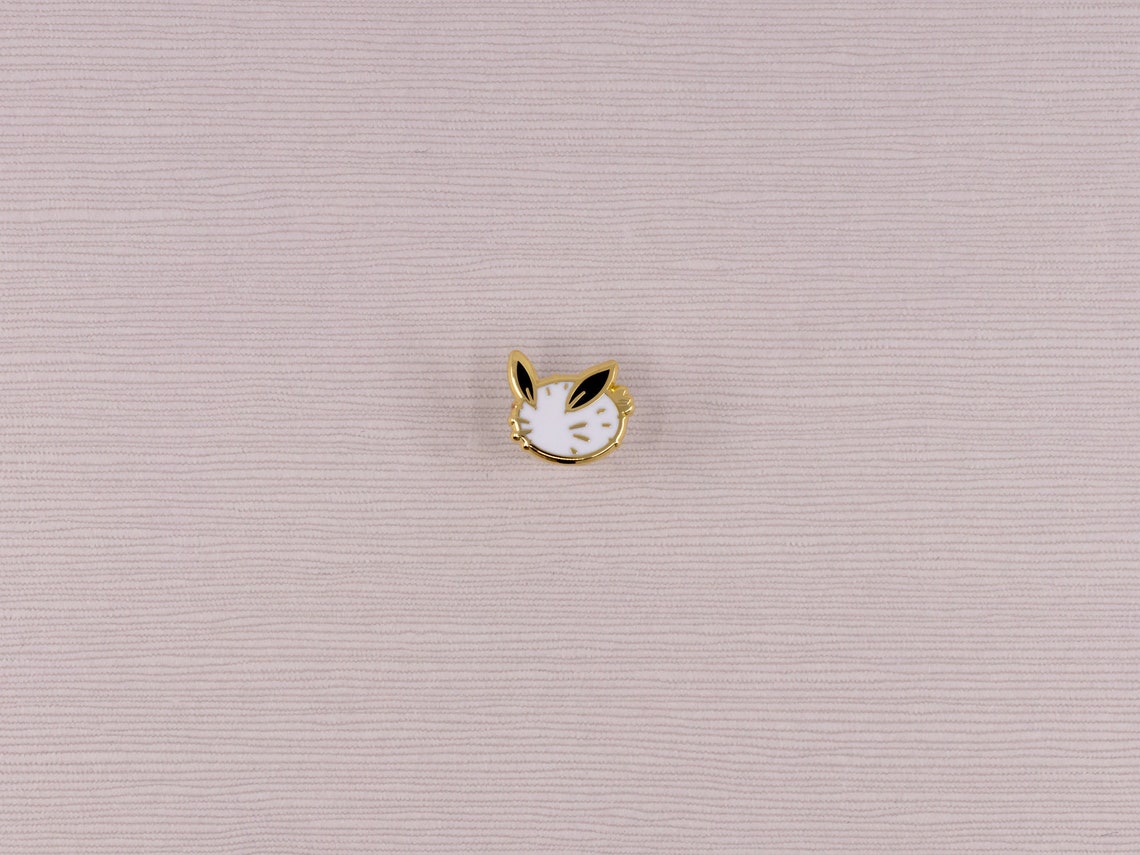 Sea Bunny Hard Enamel Mini Pin Gold White Black Bunny - Etsy
