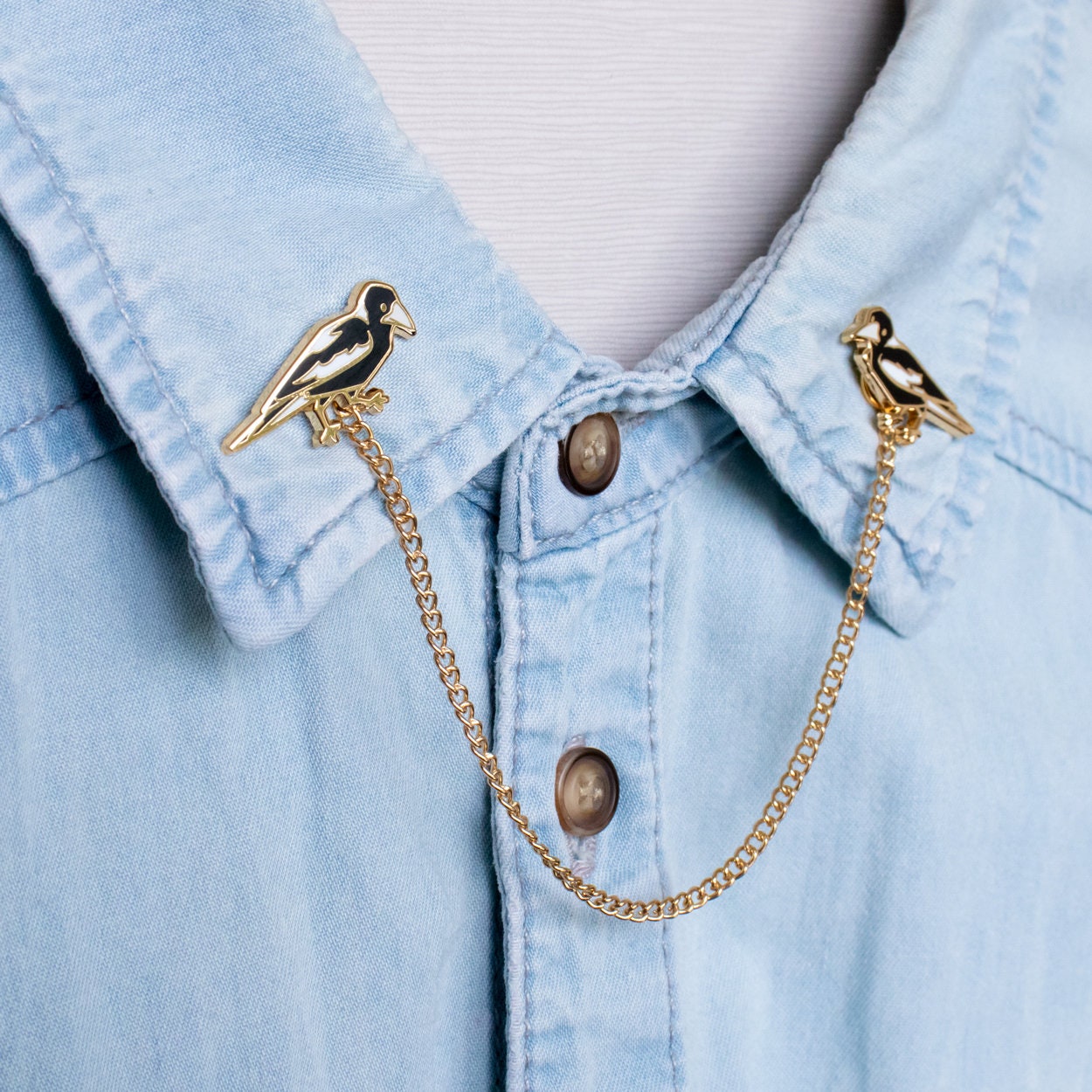 Magpie Australian Bird Hard Enamel Mini Pin Black Grey White - Etsy