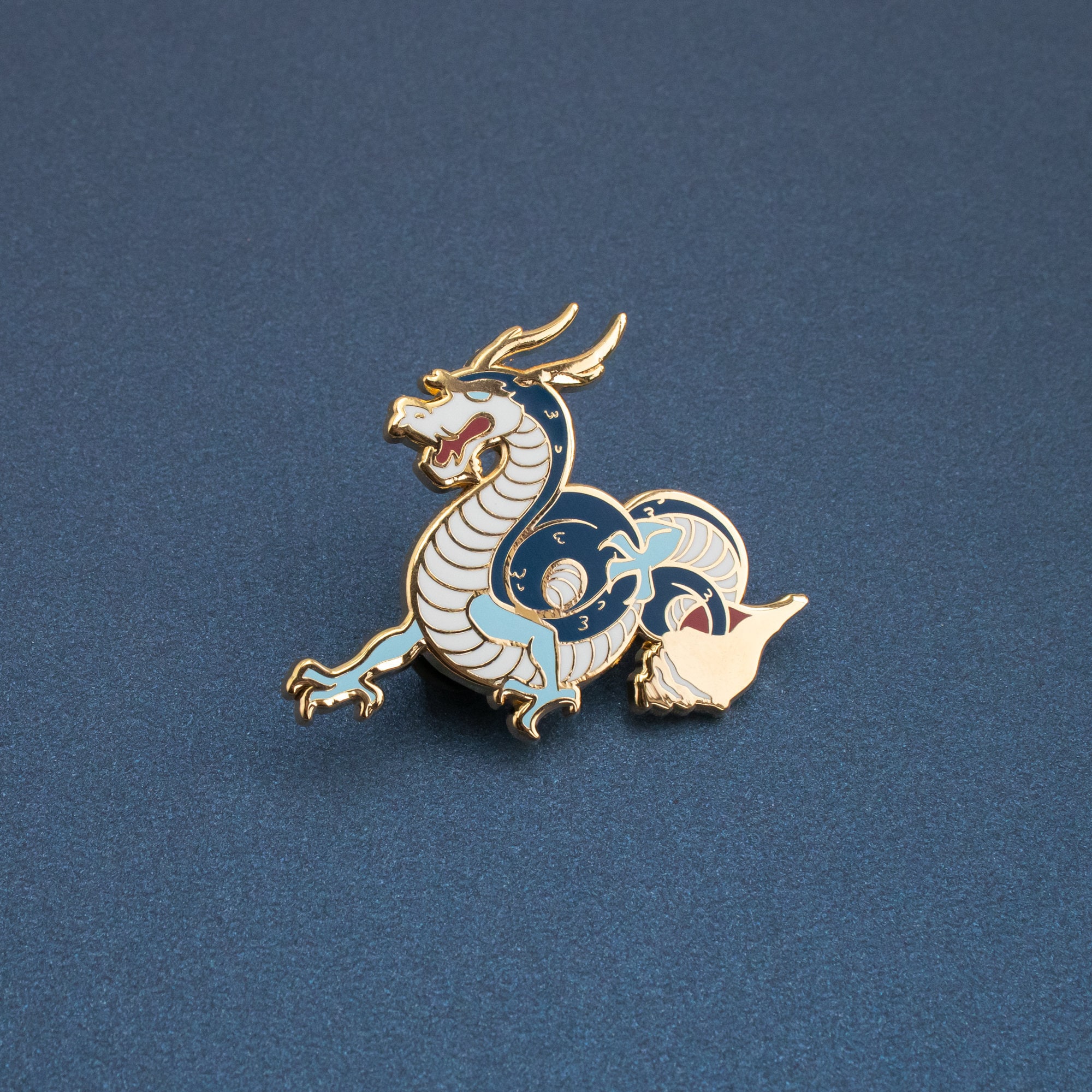 Sea Dragon Enamel Pin Hard Enamel Gold Blue Red Lapel | Etsy