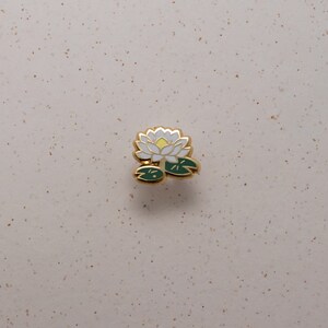 Water Lily Hard Enamel Mini Pin Gold Green White Yellow - Etsy