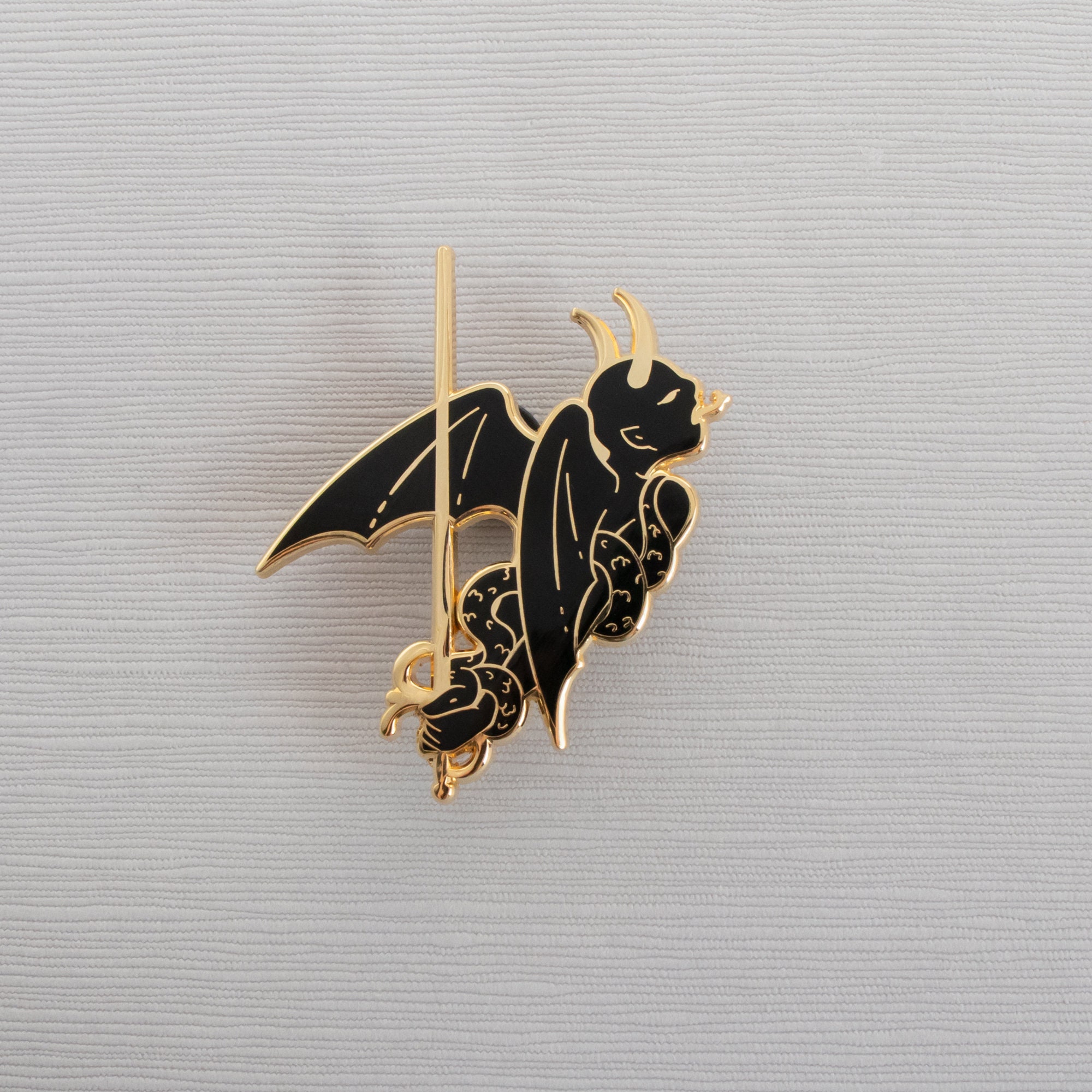Demon Hard Enamel Pin Gold Black Lapel Pin Cloisonné Badge | Etsy