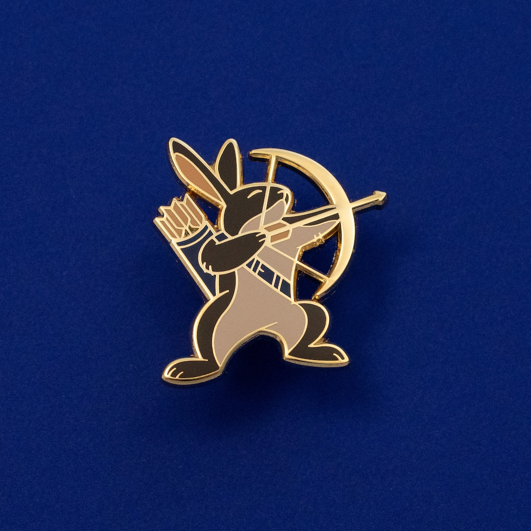 Rabbit Warrior Ranger Hard Enamel Pin - Gold, Brown, Grey, Blue ...