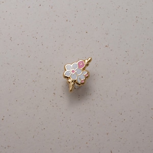 Cherry Blossom Hard Enamel Mini Pin - Gold White Pink - Lapel Pin ...