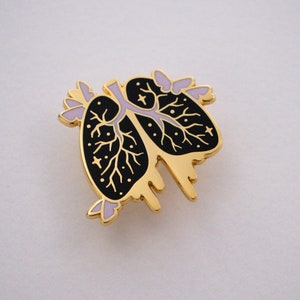 Pulmonary Embolism Lungs - PCOS Enamel Pin Series - Black, Gold, Purple ...