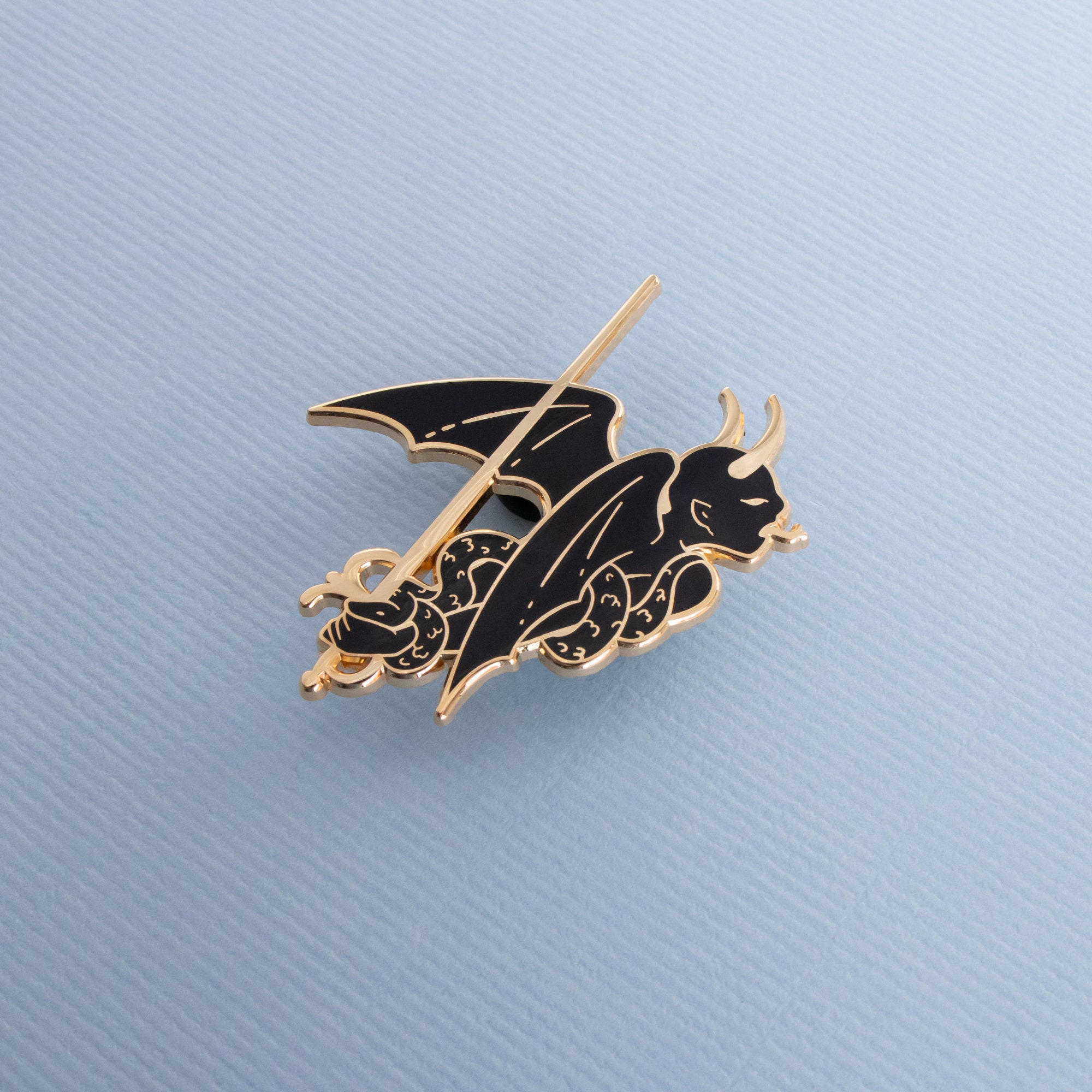 Demon Hard Enamel Pin Gold Black Lapel Pin Cloisonné Badge | Etsy