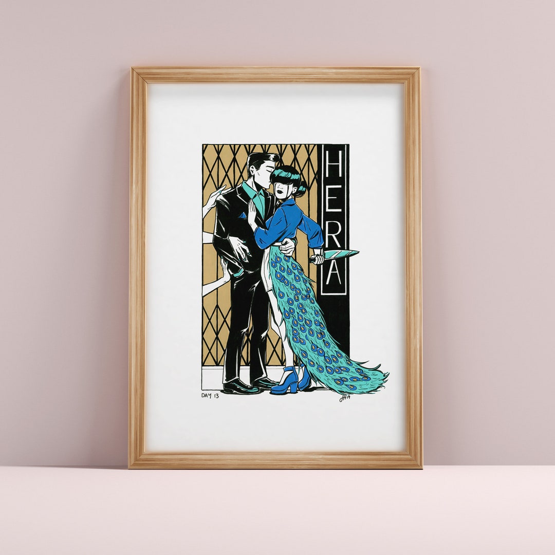 Greek Goddess Inktober 13 Hera A4 Print Comic Animation - Etsy