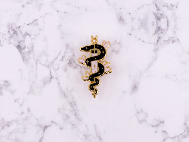 Medication Rod of Asclepius and Snake PCOS Enamel Pin Series | Etsy
