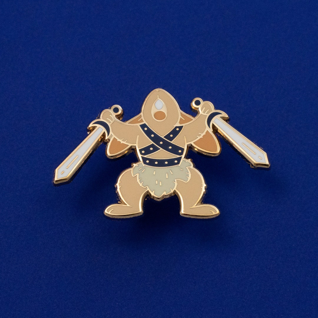 Rabbit Warrior Barbarian Hard Enamel Pin - Gold, Brown, Grey, Orange ...