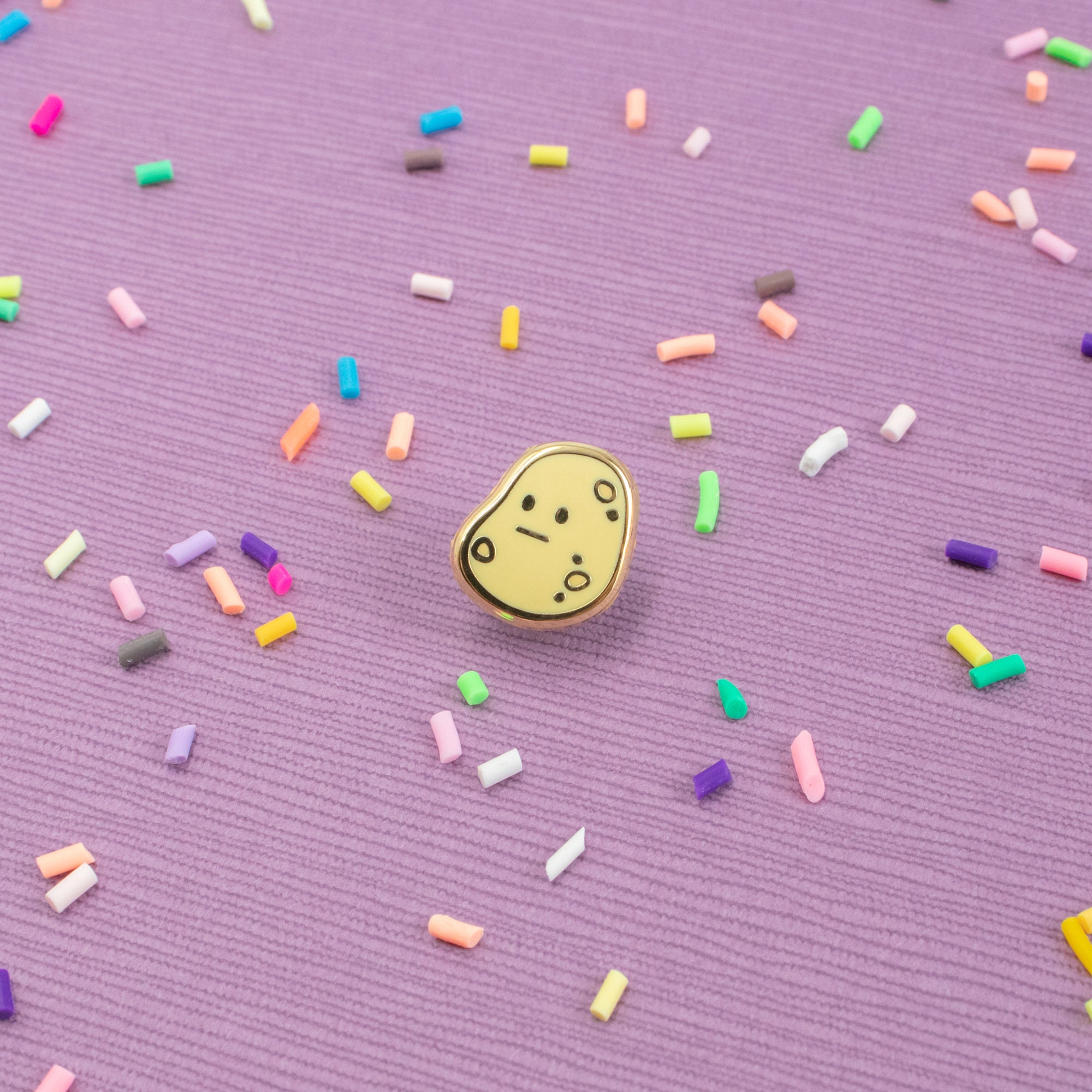 Potato Hard Enamel Mini Pin Gold Yellow Beige Lapel Pin | Etsy