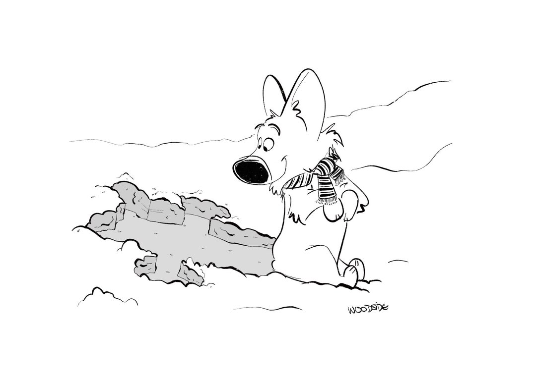 Corgi Snow Angel Print - Etsy