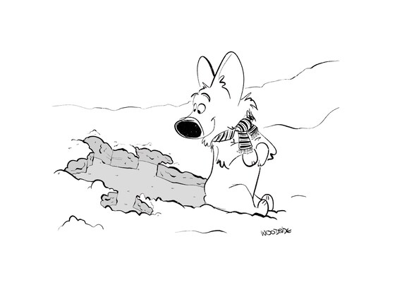 Corgi Snow Angel Print | Etsy