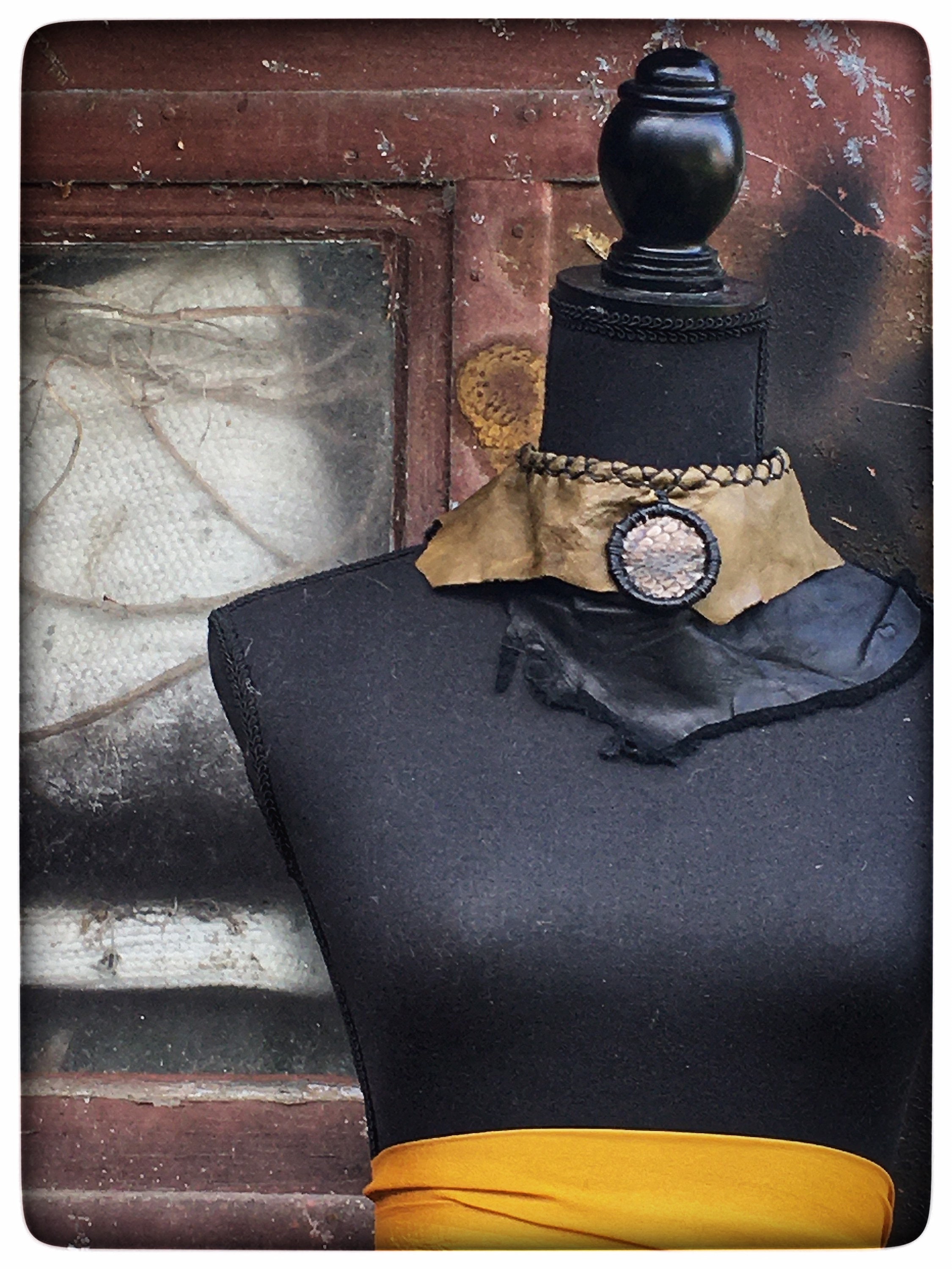 LEATHER NECK COWL Real Snake Skin Ritual Jewellery Shamanic - Etsy