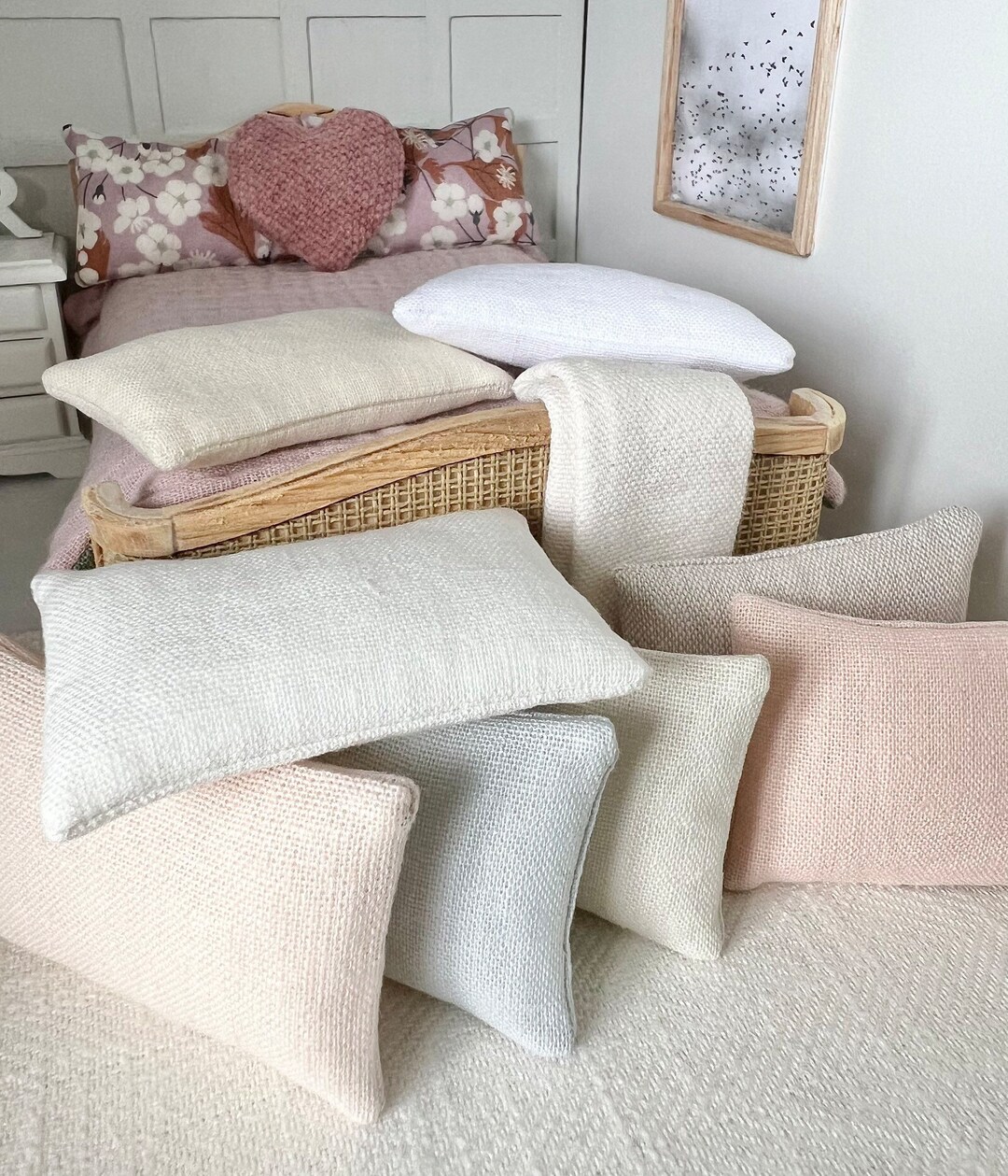 Miniature Linen Pillows (set of 2) - 1:12 Scale | Modern Miniature ...
