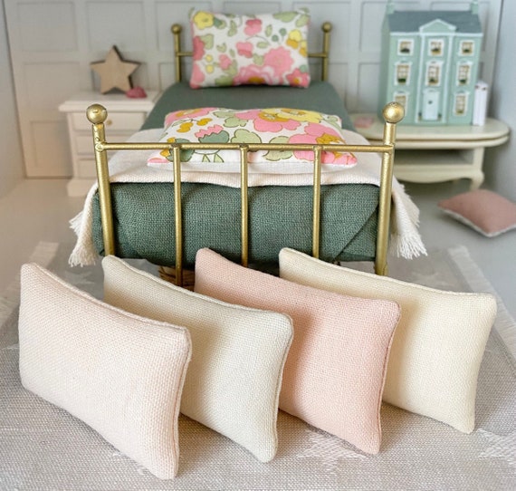 Miniature Linen Pillows set of 2 1:12 Scale Modern - Etsy