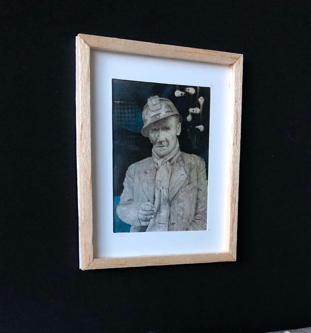 Welsh Miner Miniature Framed Art Print - Limited Edition 1:12 Scale ...