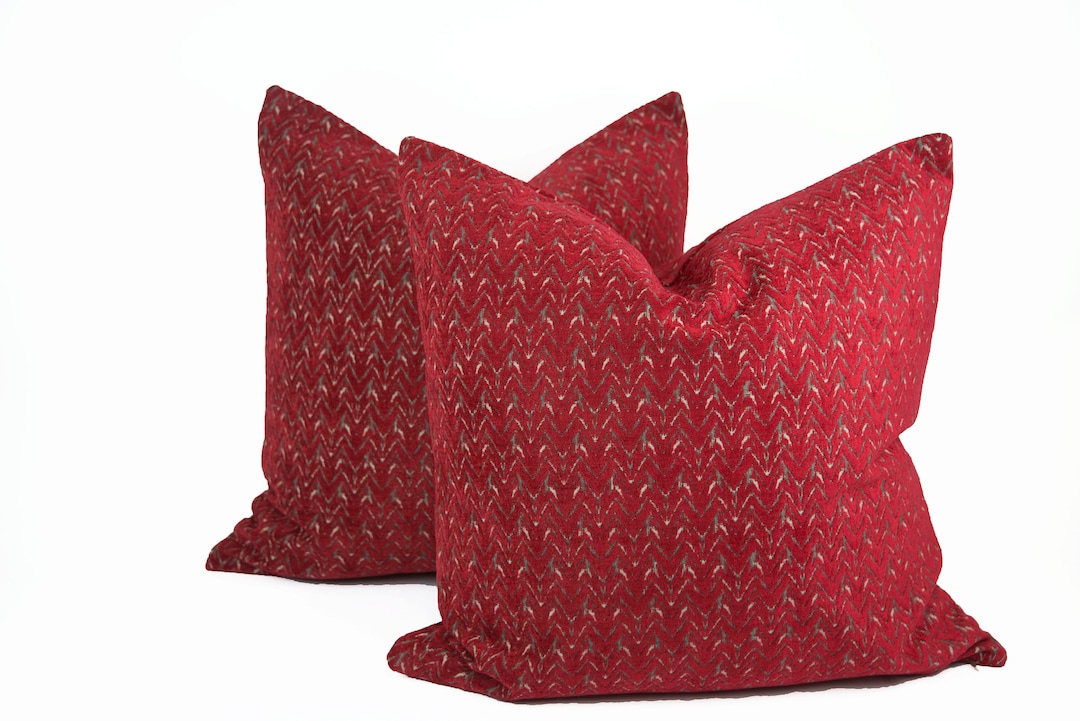 Pair of 22" Designtex Chapiteau Cardinal Red Pillow Covers - Etsy