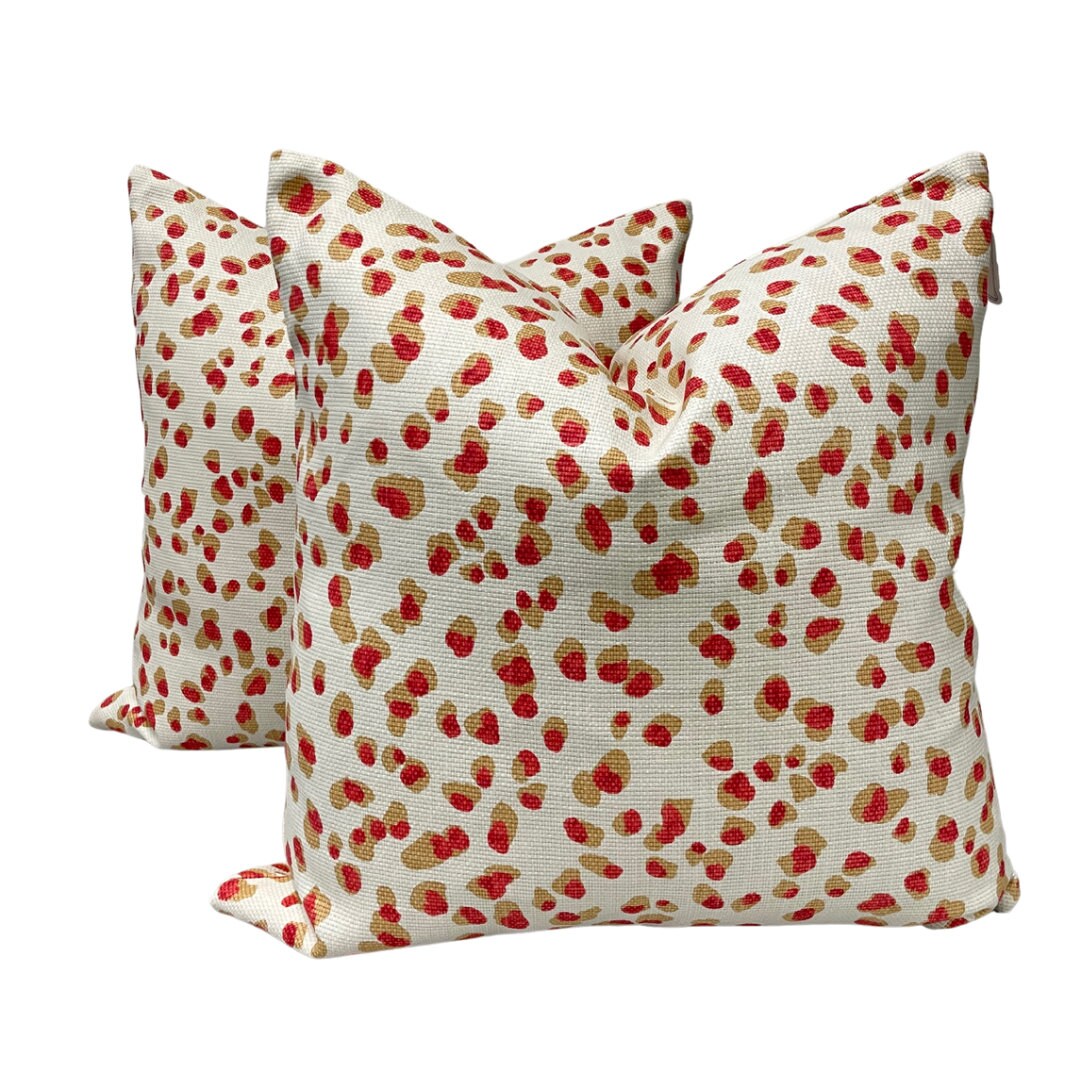 Mira Spiced Red Ballard Animal Leopard Print- Double Sided A PAIR - Etsy