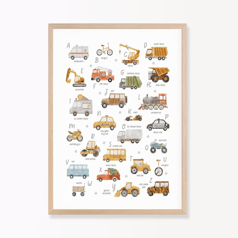 Truck Alphabet Poster - Etsy
