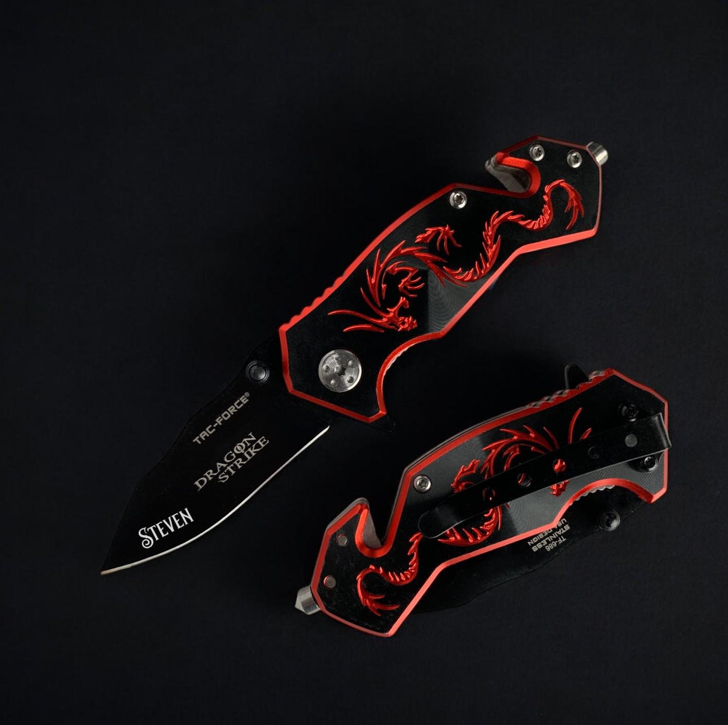 Personalized RED Dragon Pocket Knife Custom RED Dragon Engraved Pocket ...