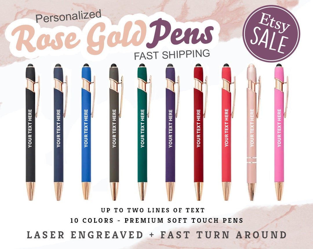 Custom Rose Gold Pens, Personalized Business Pens, Bulk Custom Pens ...