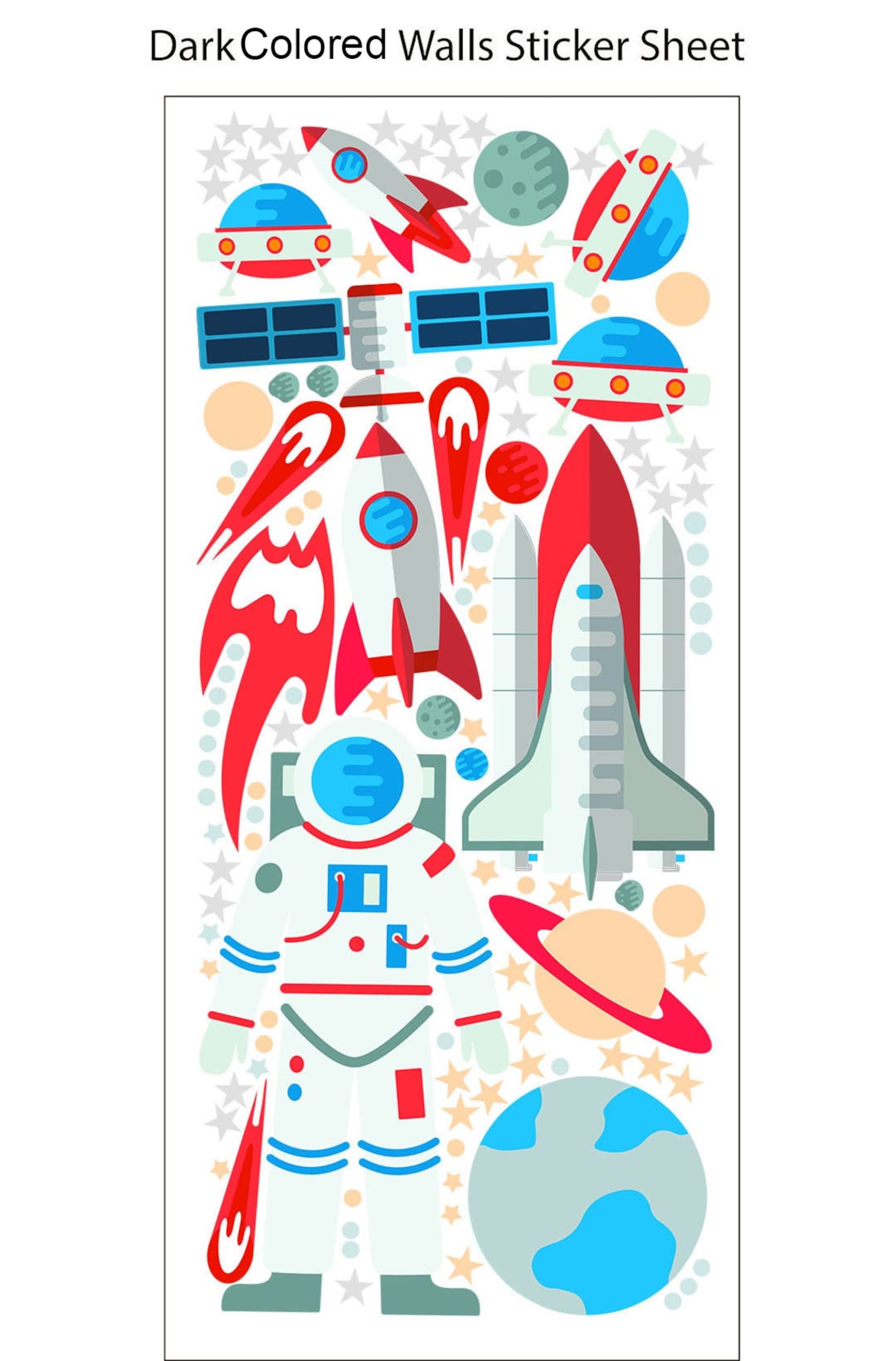 Outer Space Fabric Wall Stickers Rocket Ship Wall Decal - Etsy